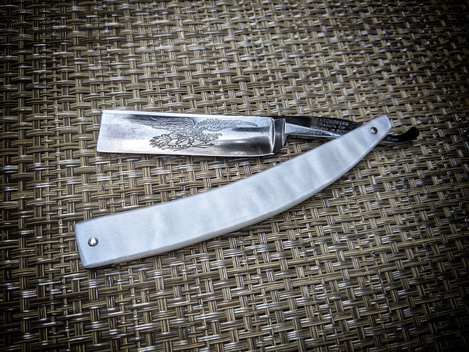 Vintage Manchester eagle Straight razor custom scales shave ready ...