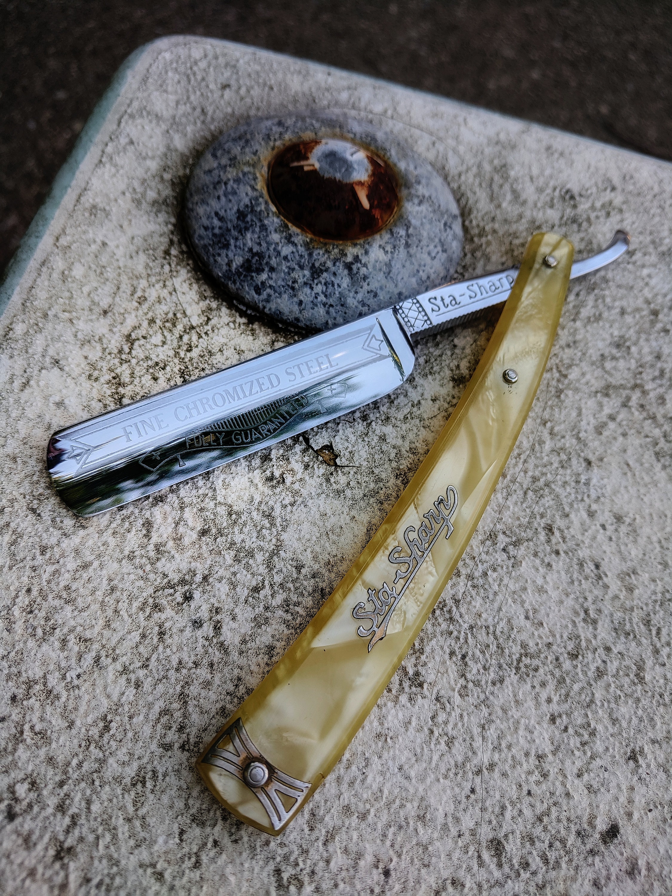 Sta Sharp Minty Straight Razor Fine Chromized Steel Fully Guaranteed ...