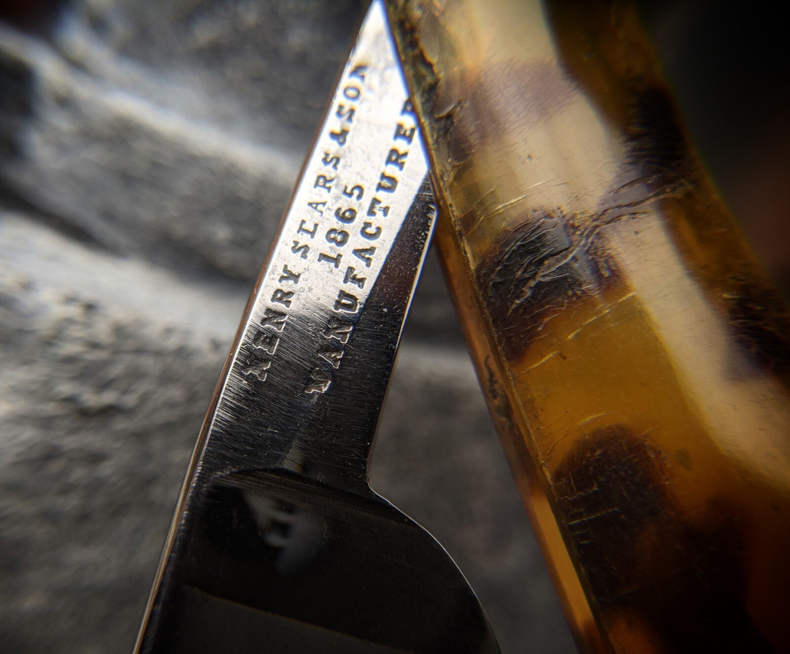 Rare Antique henry sears & son Diamond Steel straight razor shave ready