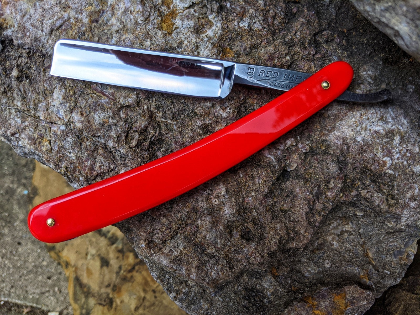 Vintage Red Imp Imperial Straight Razor Shave Ready Custom Rare Wet shave