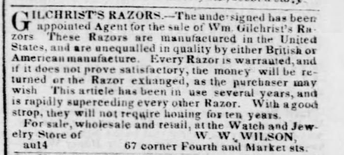 WOW 1 8/8 Vintage Wm. Gilchrist Wade and Butcher Bow Straight Razor ...