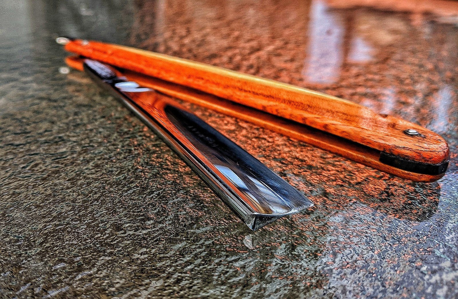 Custom scales worked tang german Straight Razor Non Plus Shave Ready