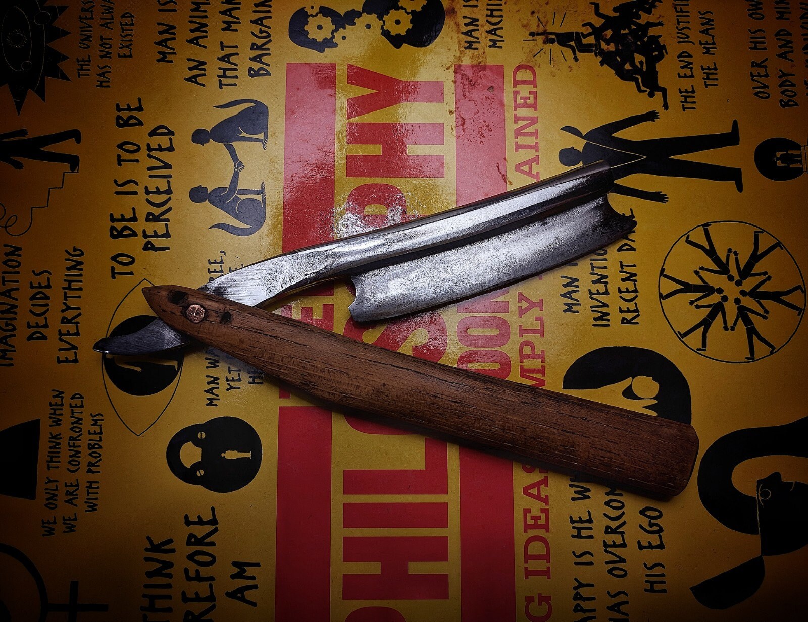 Ancient Straight Razor Frame Back Hand Forged Make offer.