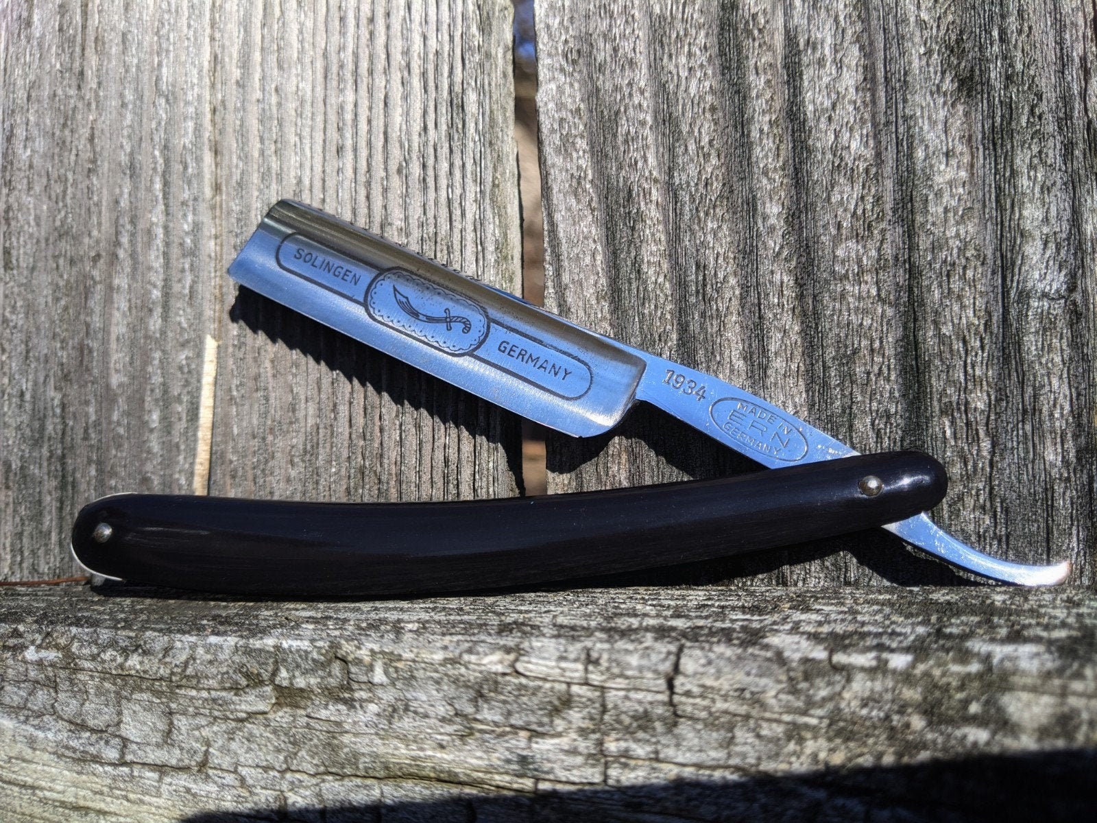 Electric 1934 Straight Razor ERN Wald Solingen Steel Germany ERN1