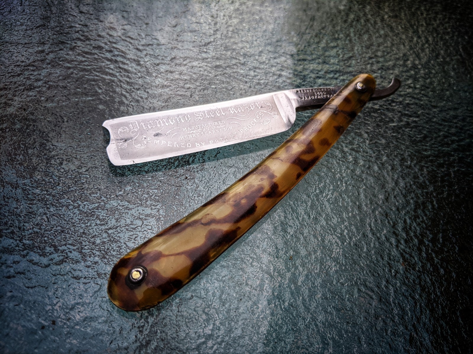 Rare Antique henry sears & son Diamond Steel straight razor shave ready