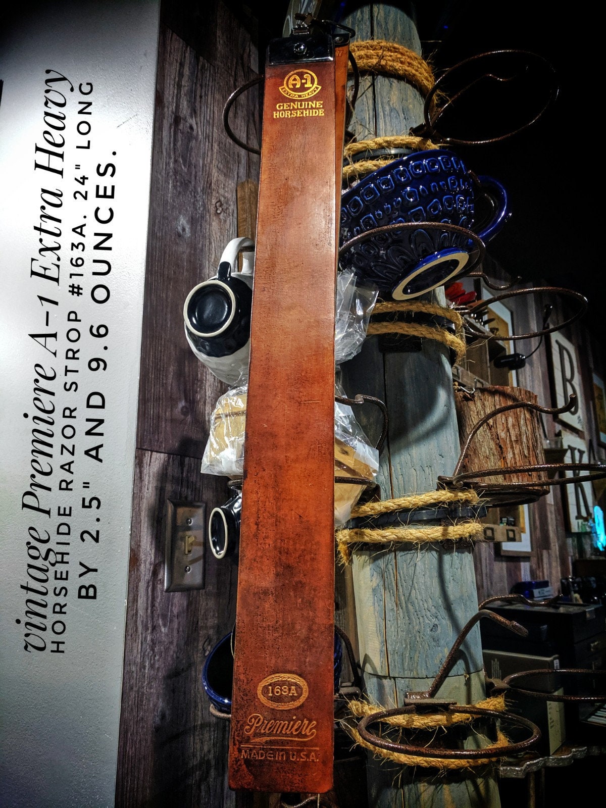 vintage Premiere A-1 Extra Heavy Horsehide Razor Strop #163A. 24 ...