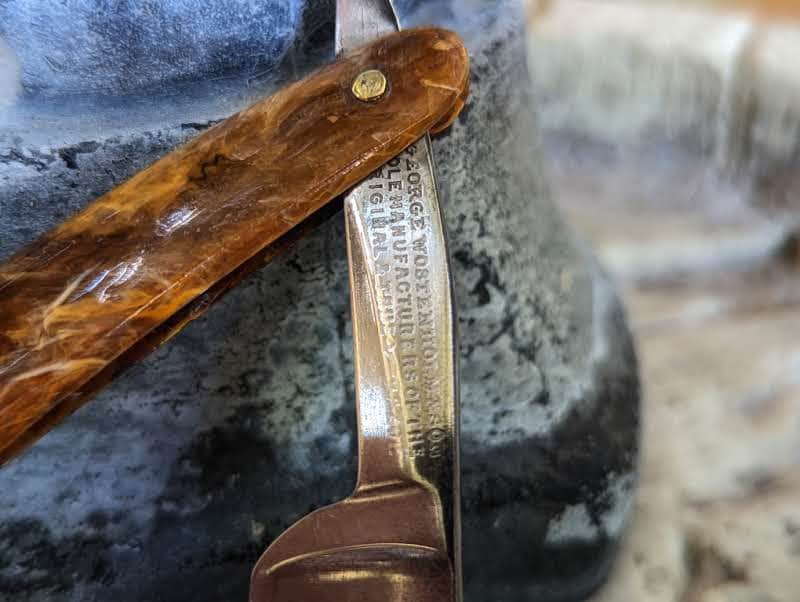 The Original and only genuine Pipe Razor Geo Wostenholm & Son 1694