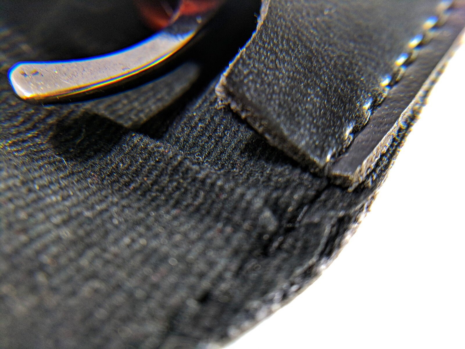 Black Leather Straight razor Material lined Sturdy closure