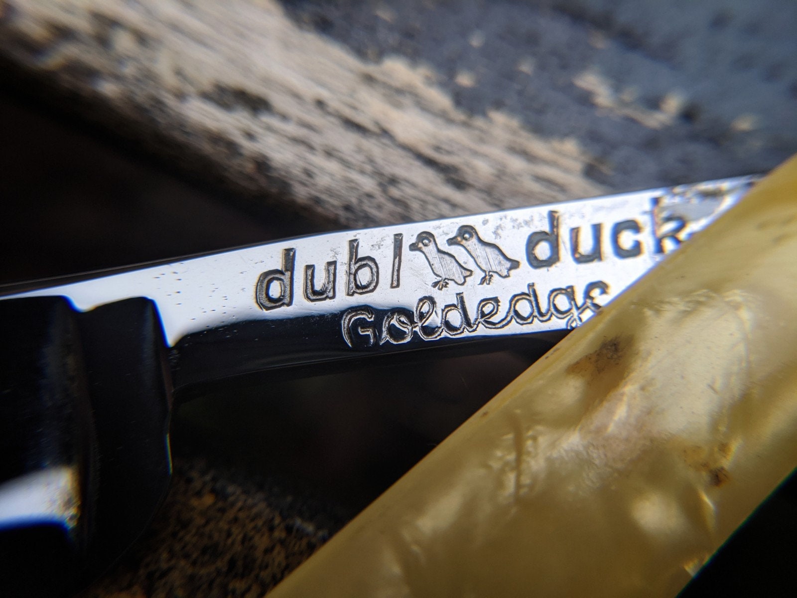 RARE Dubl Duck Goldedge Vintage Straight Razor 5/8 round point ...