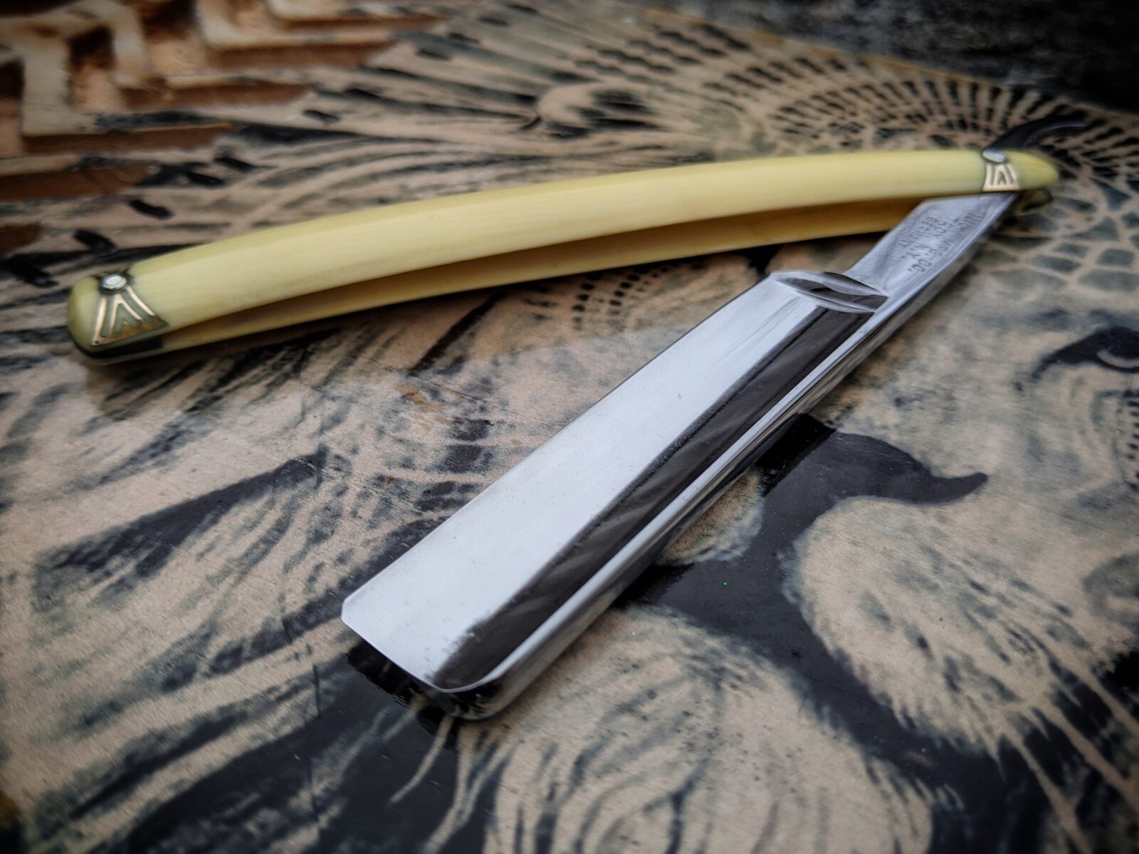 6/8 DELITE Straight Razor Shave Ready Antique Vintage Ornate Troy New ...