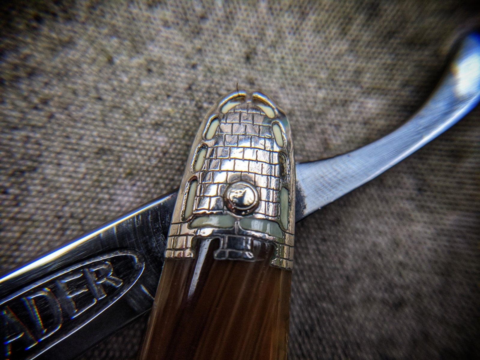 FW Engels Shave Ready Straight Razor Fancy Ornate Brass Scales