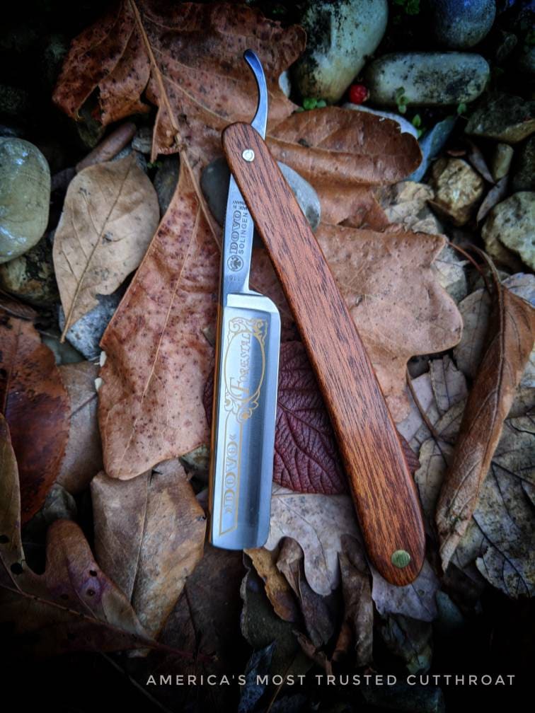 Brand new Dovo forestal Straight Razor Self Care gold wood decorative spine