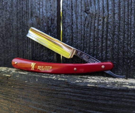 Nearly NOS Vintage Red Imp Imperial Straight Razor Custom Rare - Etsy