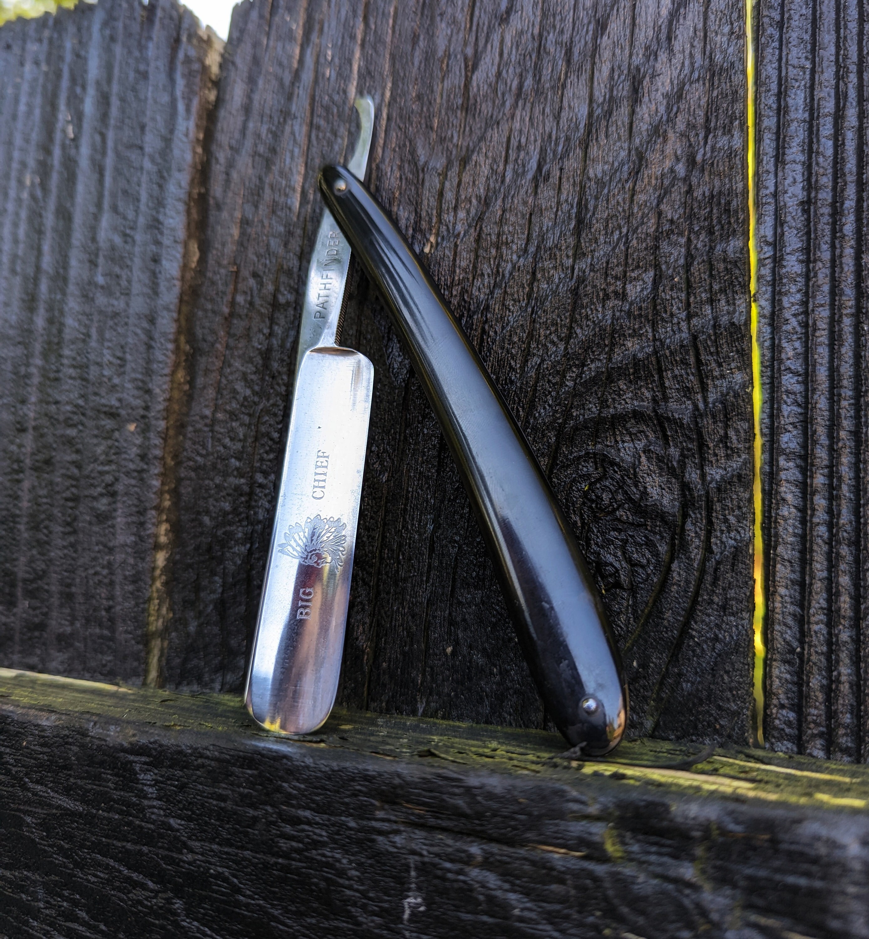 big Chief Native American Straight Razor Pathfinder Shave Ready XLNT
