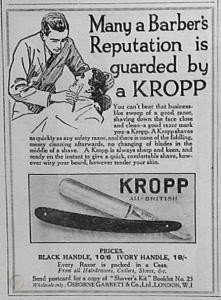 Large 13/16 Kropp straight razor with custom Peakcock or Dragonfly ...