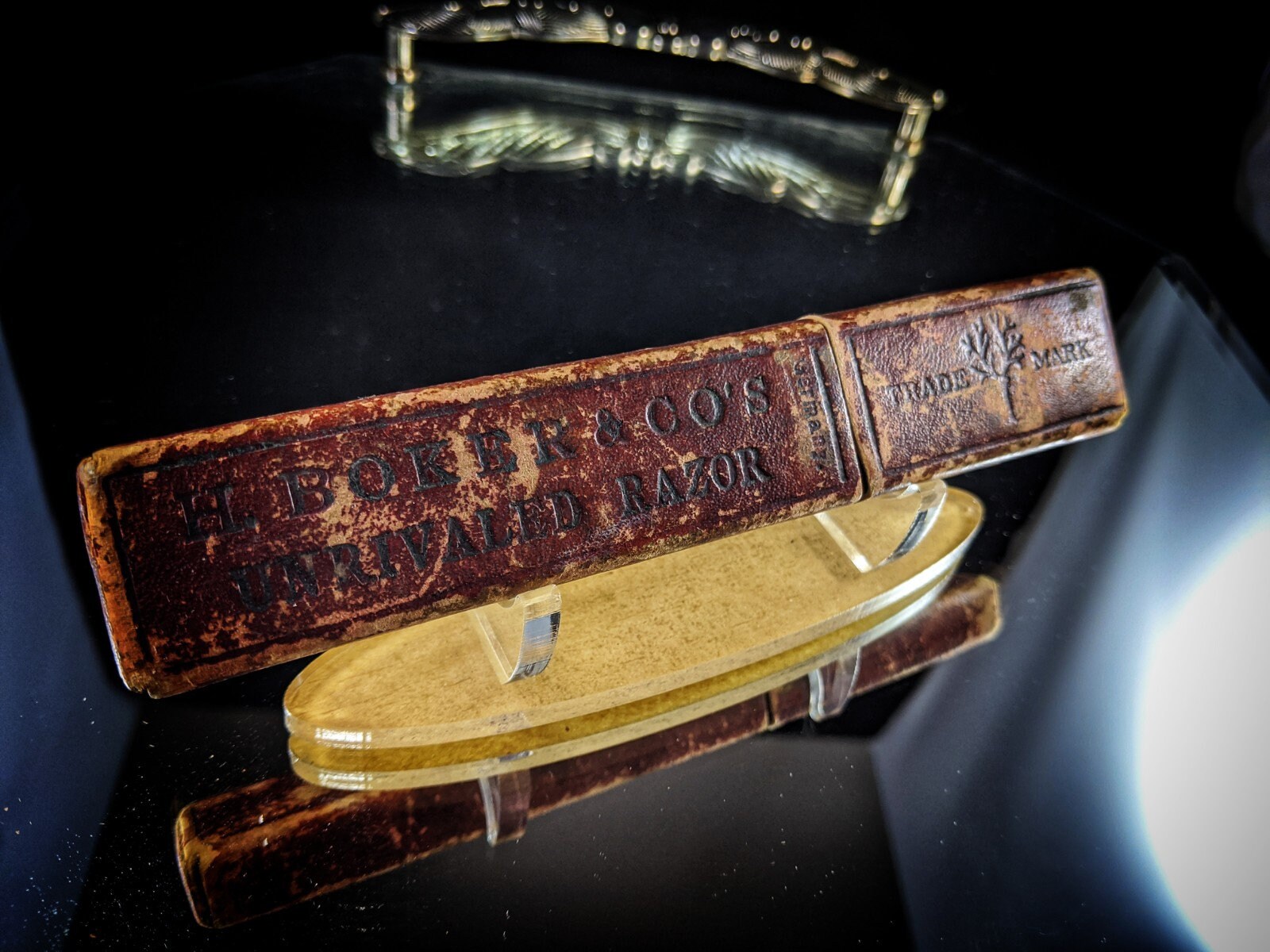 H boker Unrivaled Case Vintage Straight Razor case