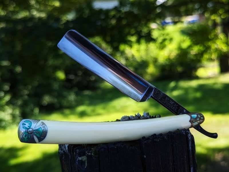 5/8 FW Engels Shave Ready Straight Razor Fancy Ornate Scales Shave Ready