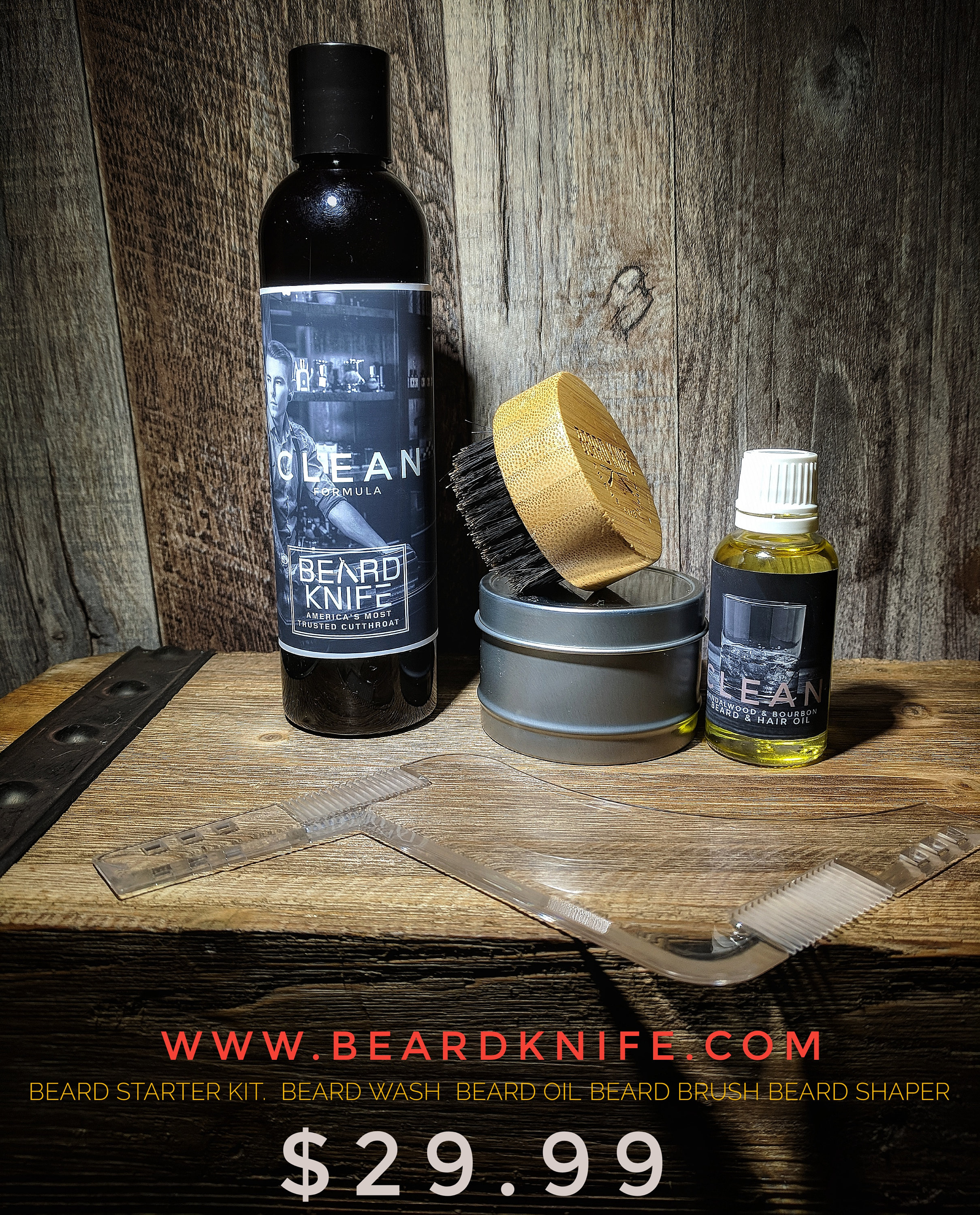 Men's Beard Care Kit Beard Wash, Boar hair beard brush, Beard Shaper ...