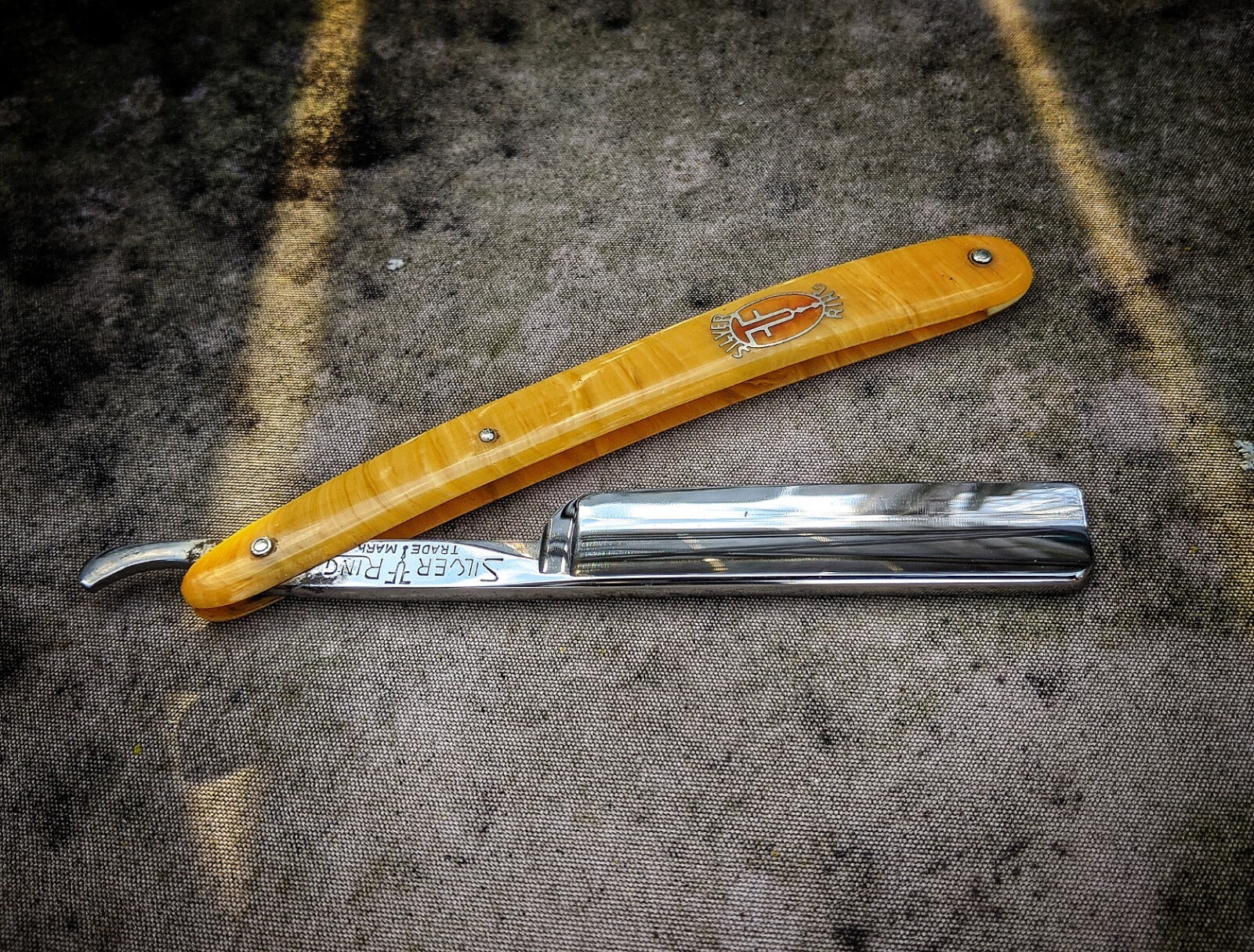 Vintage Silver Ring straight Razor German Christoffersen Minneapolis