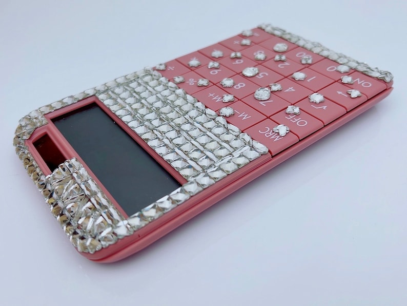 Blingustyle Crystals Pink 12 Digits Calculator for Home and Office or ...
