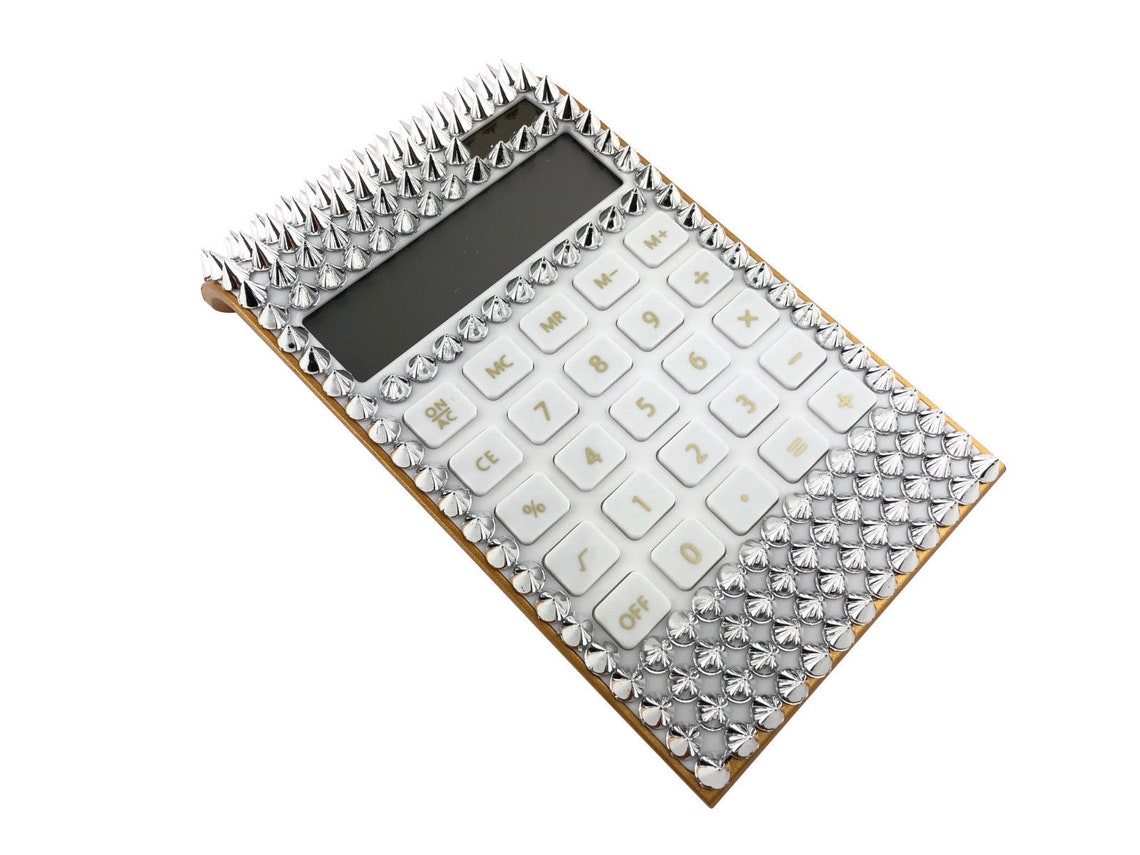 Blingustyle Bling Silver Spike Design Curved 12 Digit Dual Power ...