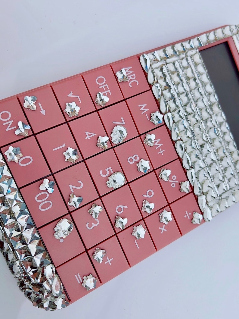 Blingustyle Crystals Pink 12 Digits Calculator for Home and Office or ...