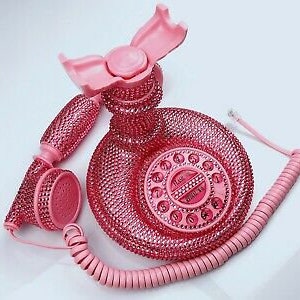 Blingustyle Sparkly Pink Crystal Design Retro Real Telephone Home ...