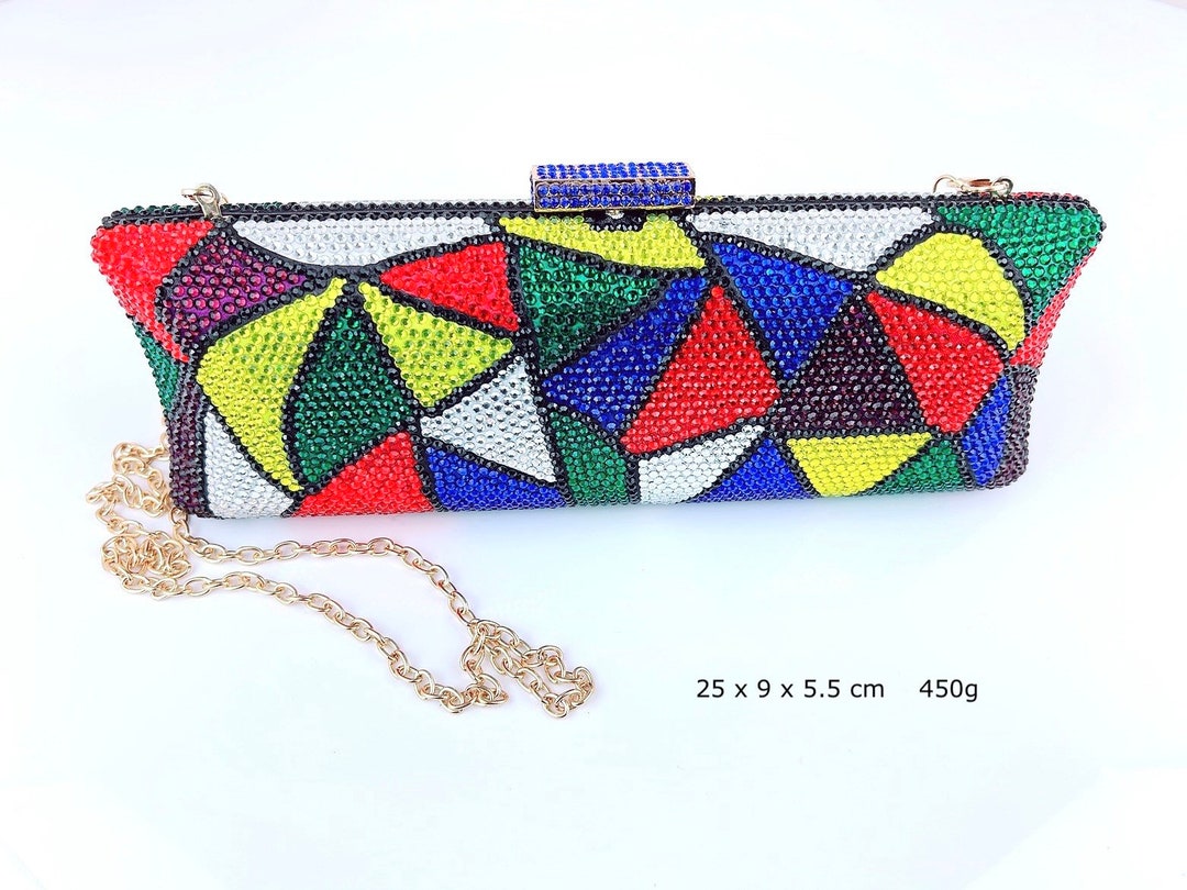 Blingustyle Geometric Pattern Triangle Design Sparkling Crystal ...
