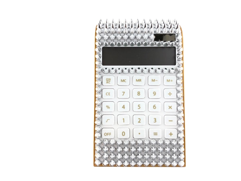 Blingustyle Bling Silver Spike Design Curved 12 Digit Dual Power ...