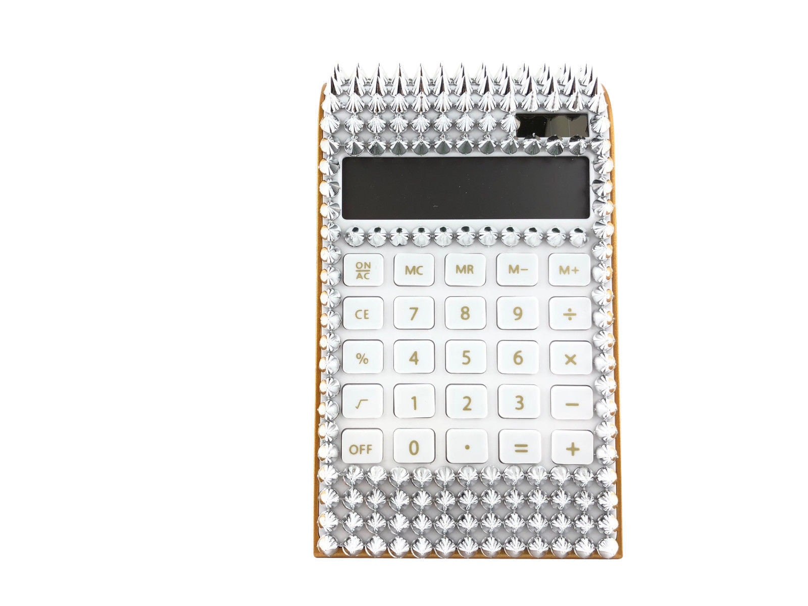 Blingustyle Bling Silver Spike Design Curved 12 Digit Dual Power ...