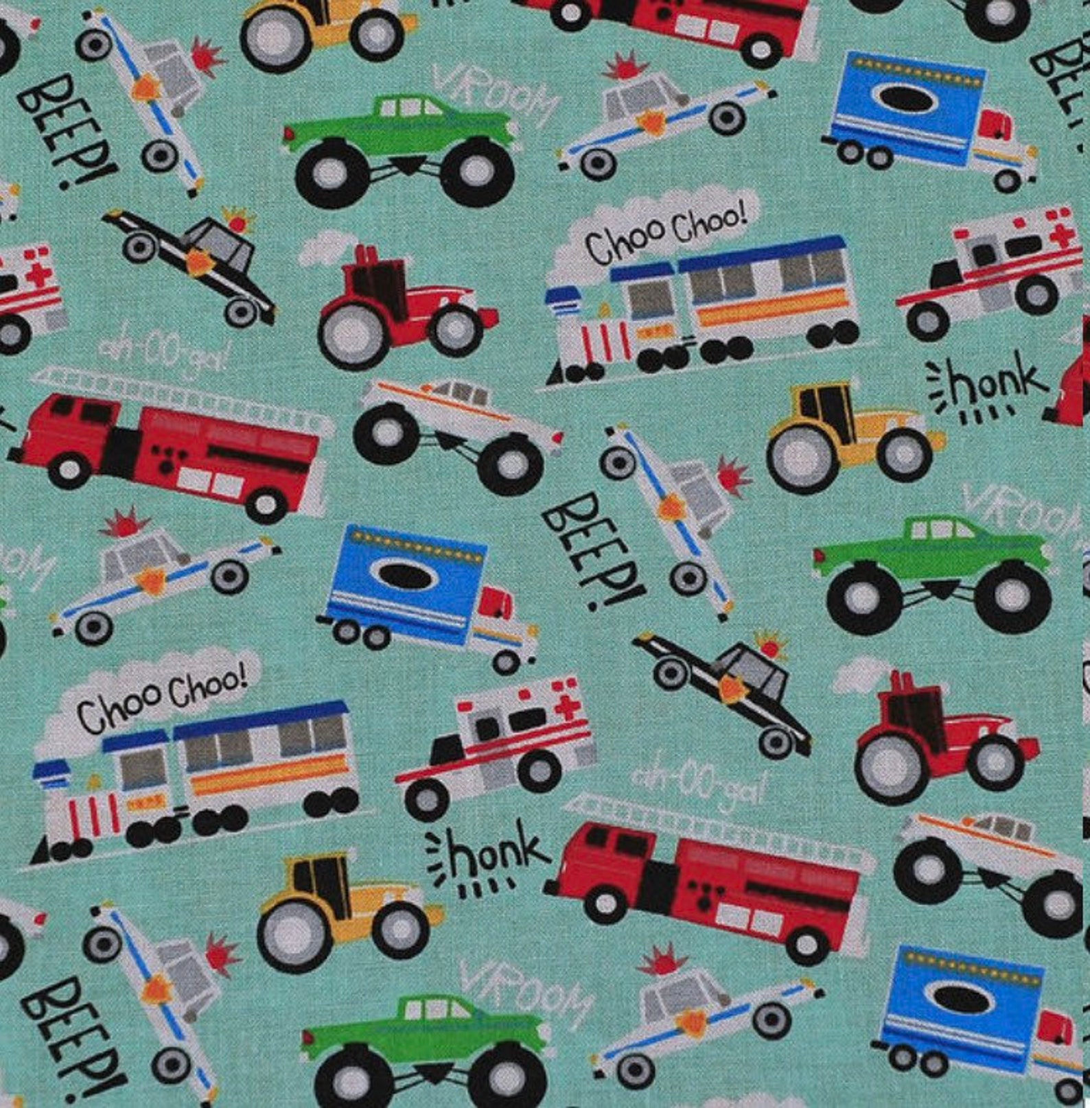 Fire Truck Cotton Fabric Boys Truck Fabric Fabric by the | Etsy
