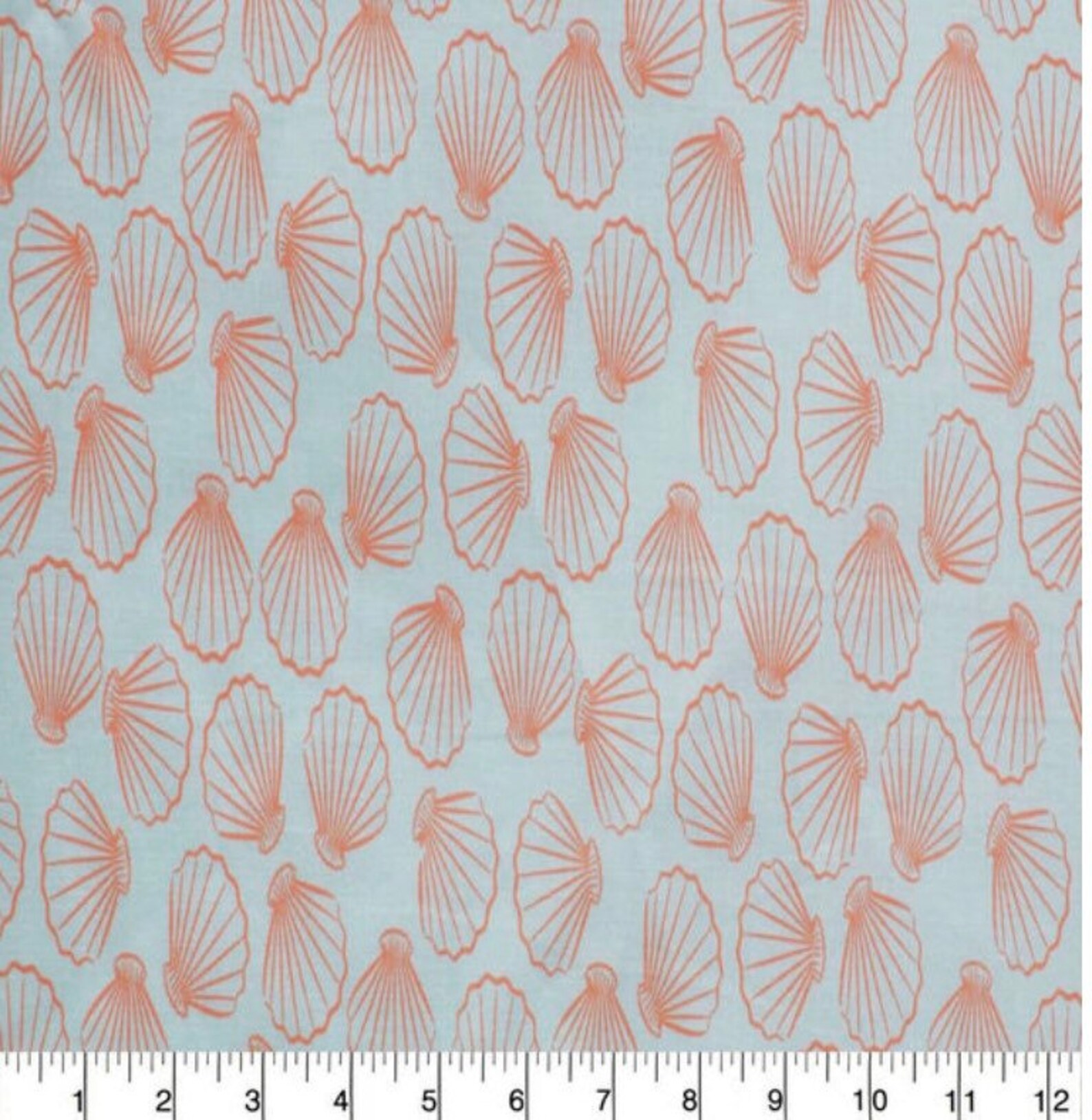 Seashell Cotton Fabric Cotton Fabric With Sea Shells for - Etsy