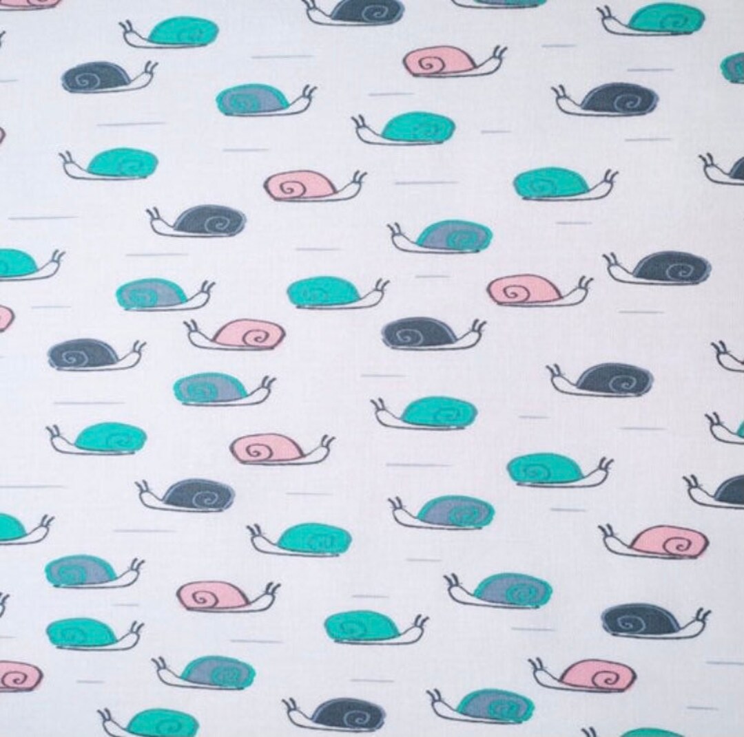 Snail Cotton Fabric- Cotton Fabric With Snails for Girl - Fabric by the ...