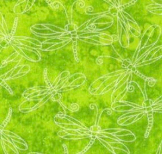 Dragonfly Cotton Fabric Lime Green Dragonfly Fabric Lime - Etsy