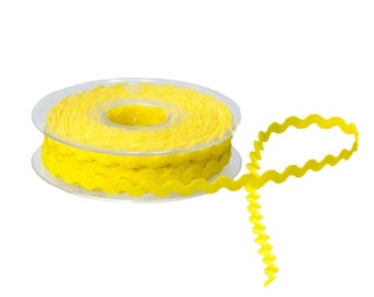 Super Jumbo 4cm Large Ric Rac Craft Ribbon Yellow per Metre Sewing ...
