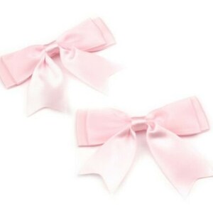 Pack of 5 Baby Pink Large 8.5cm / 25mm Satin Ribbon Ready Made Craft ...