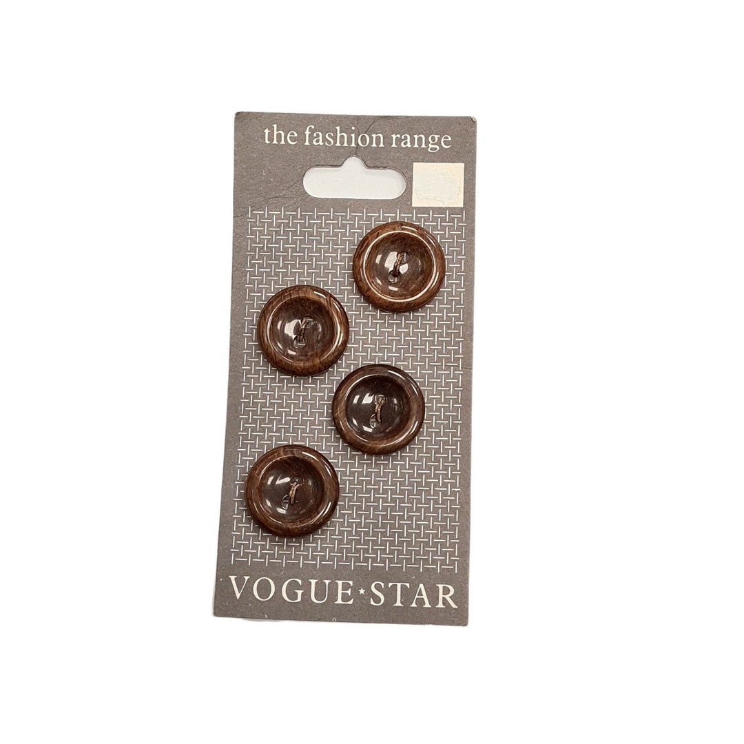 Vogue Star Buttons No. 565 4 X 16mm Brown Two Hole Flat Buttons - Etsy