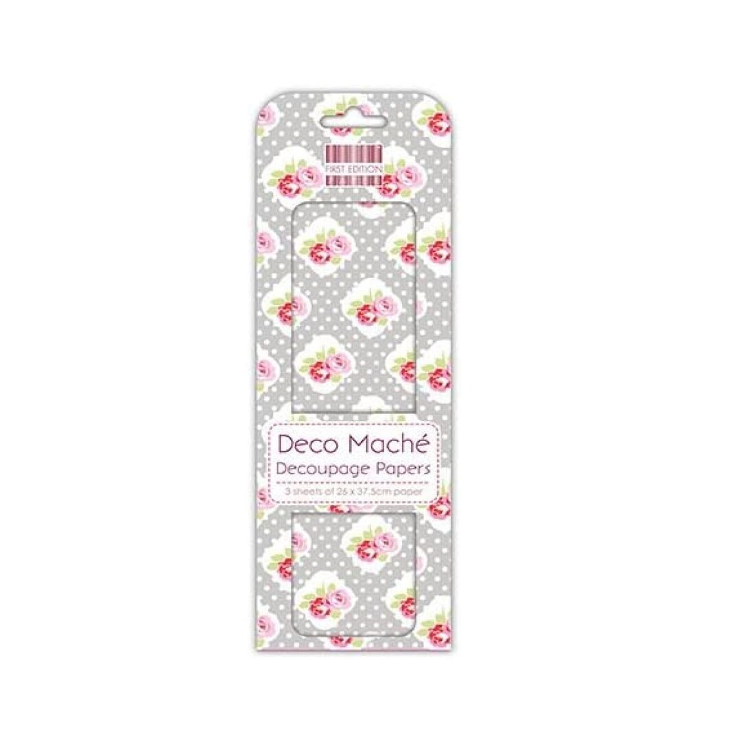 First Edition Deco Mache Decoupage Paper 3 X Sheets Polka Rose - Etsy