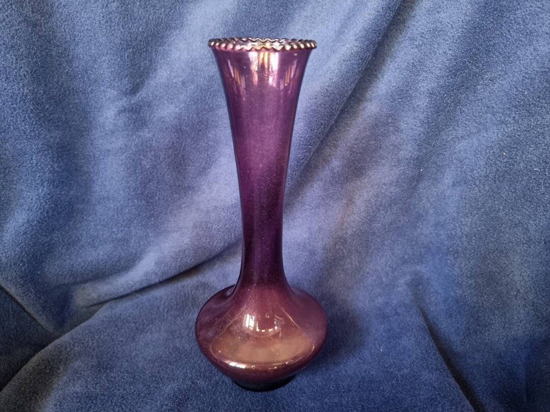 Vintage Purple Glass Vase - Etsy