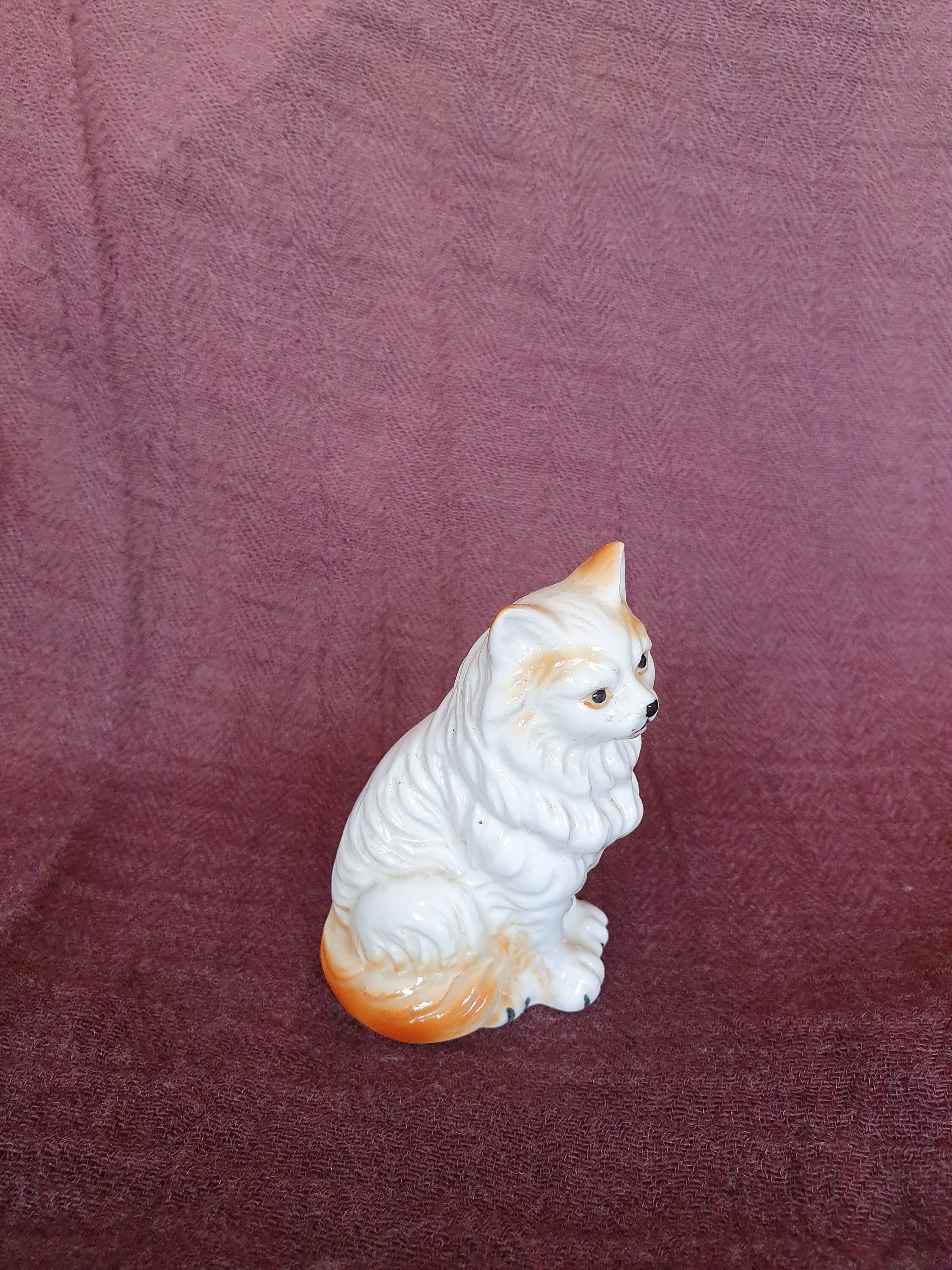 Small White Ceramic Cat Figurine - Etsy UK