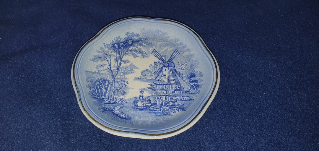 Palissy Blue and White Plate - Etsy