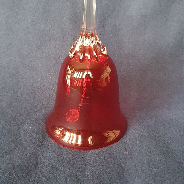 Red Glass Bell - Etsy