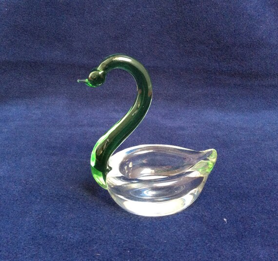 Glass Swan. Swan Dish. Vintage Swan Dish/ashtray. | Etsy