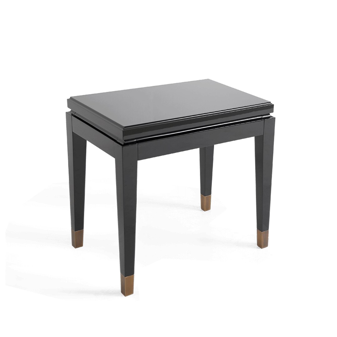 High Gloss Black Side Table Rectangular Accent Table Round Side Table ...