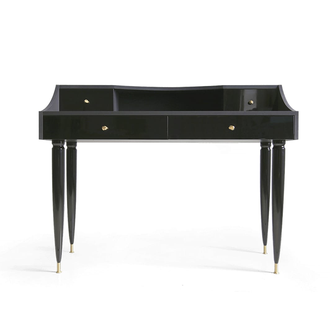 Luxurious Writing Desk Leather Top and Drawers Combination With High ...
