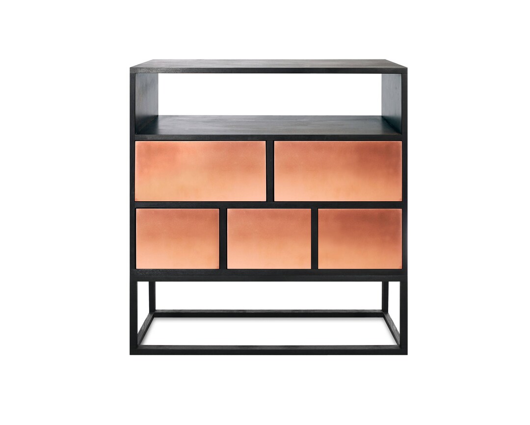 Black and Copper Sideboard for Dining Room Cupboard Black Furniture ...