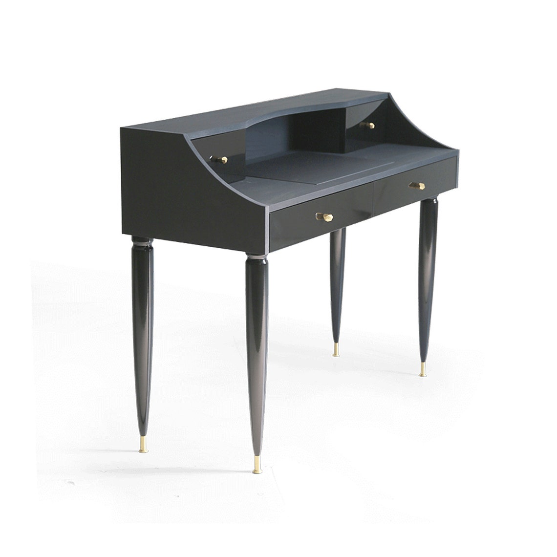 Luxurious Writing Desk Leather Top and Drawers Combination With High ...