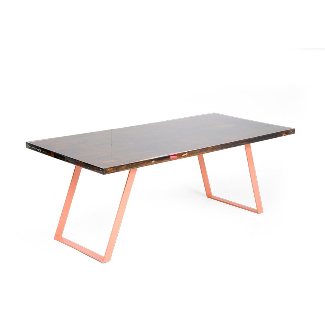 Solid Wood Dining Table HIPSTER Large Dining Room Table Metal - Etsy