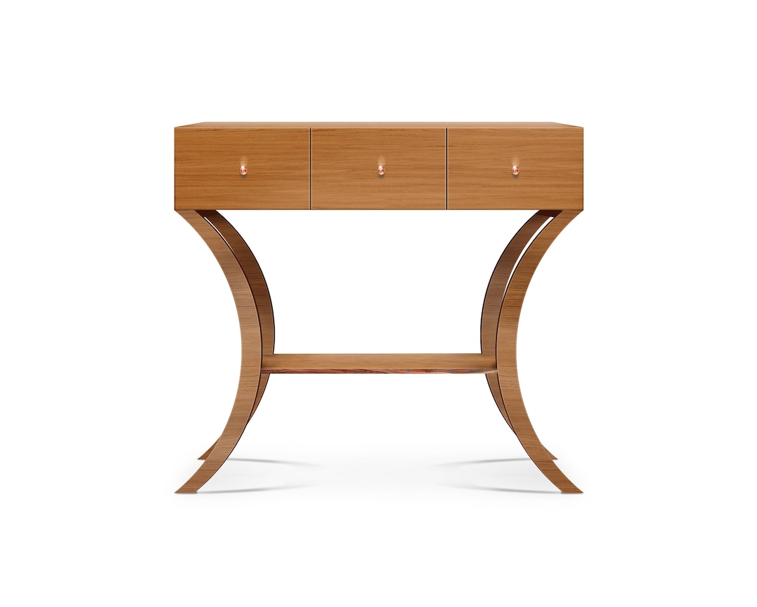 Light Brown Entryway Console Modern Hallway Table Narrow Table Copper ...