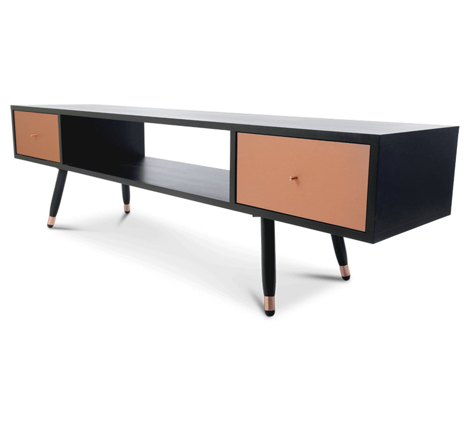 Modern Black TV Table Midcentury Modern Tv Stand Entertainment - Etsy